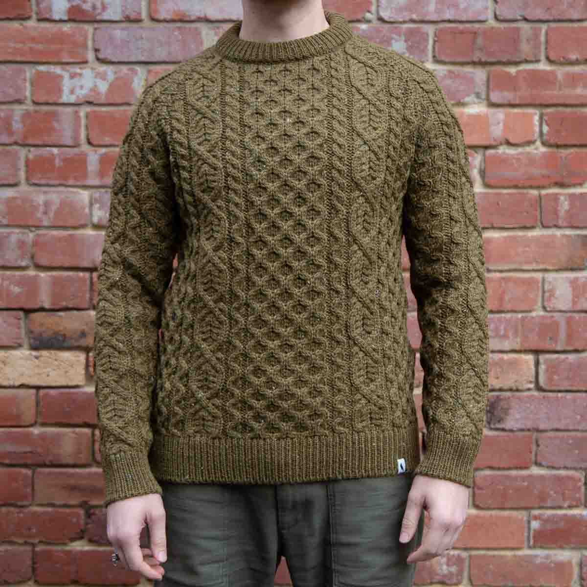Hudson Aran Jumper / Khaki – URBAN LUPE